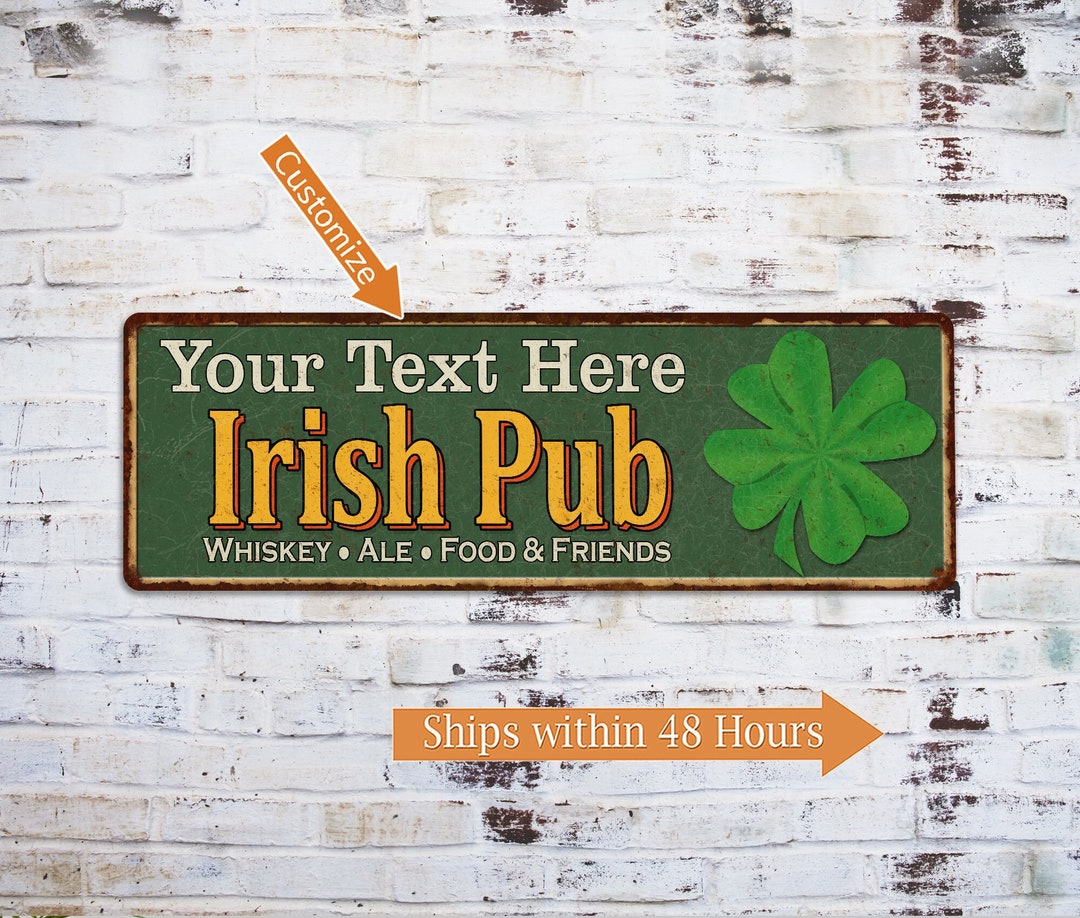 Personalized Irish Pub Sign Garage Decor Pub Sign Decorations Man Cave ...