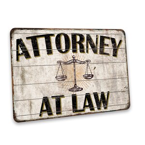 Attorney at Law Sign Lawyer Office Decor Farmhouse Rustic Decor Legal ...