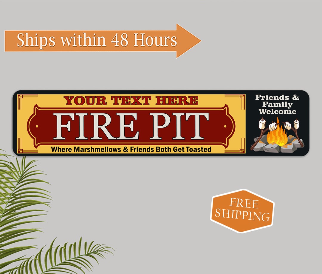 Personalized Fire Pit Decor Sign, Custom Backyard Sign, BBQ, Family ...