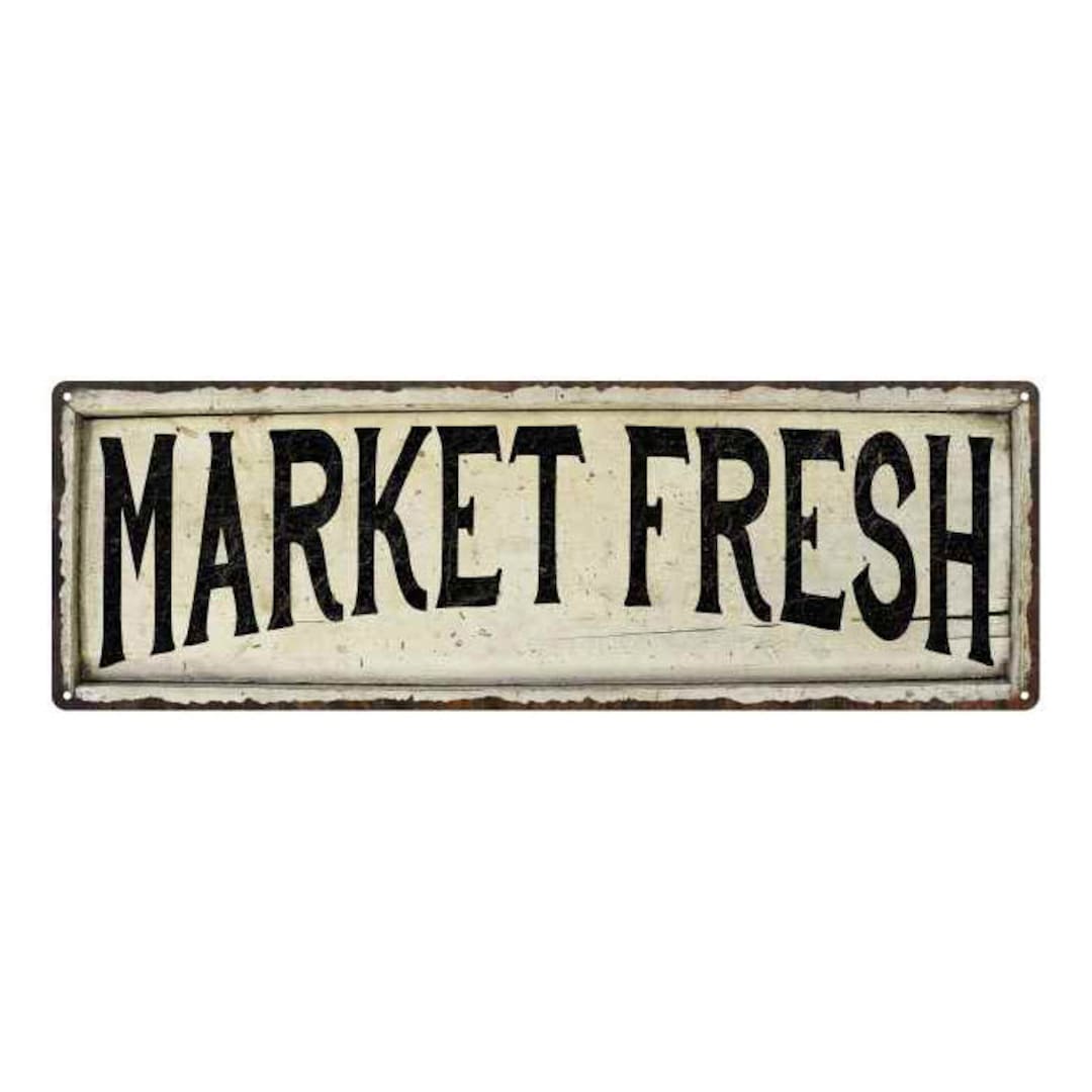 Market Fresh Sign, Vintage Lookomng Market Fresh Farmhouse Wall Decor ...