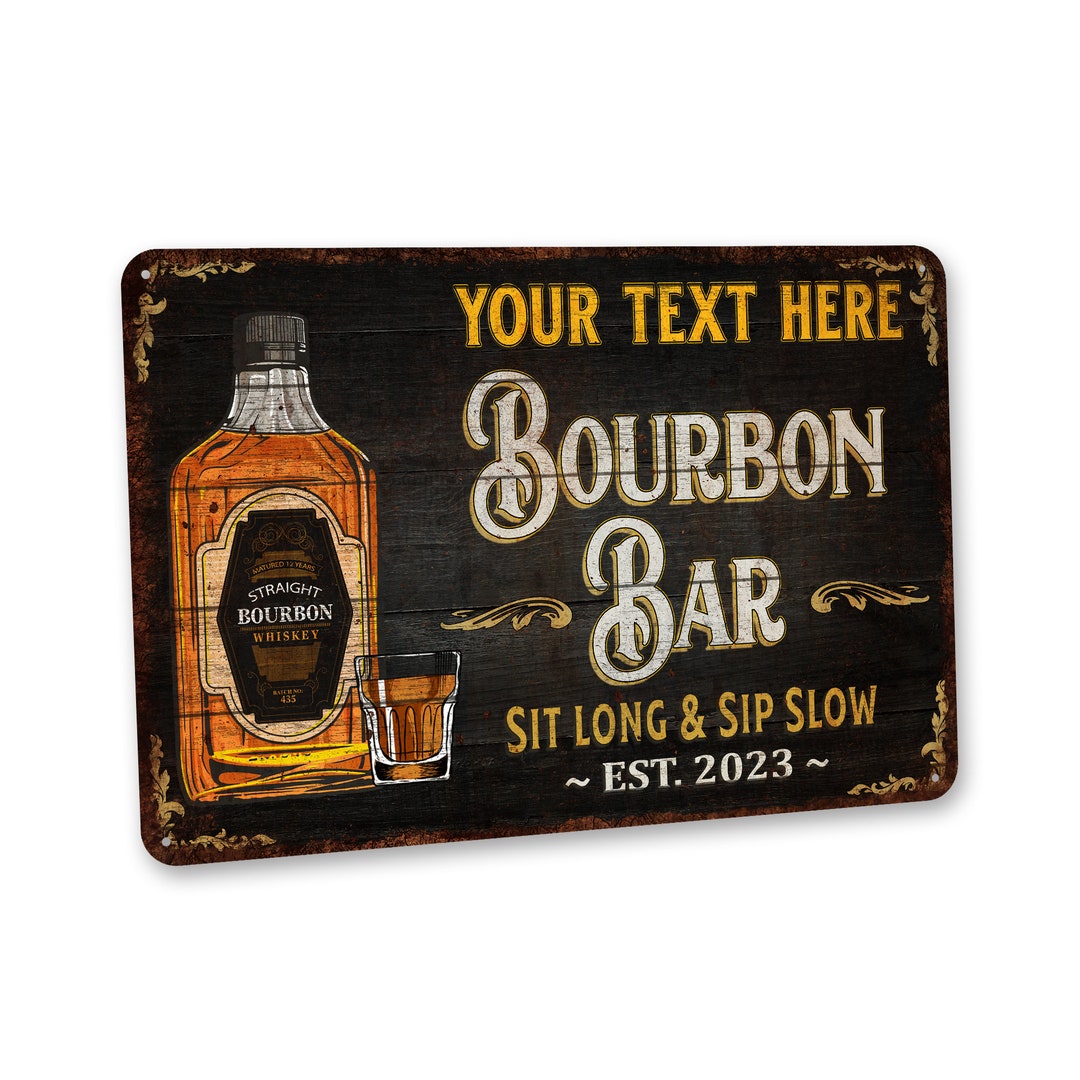 Custom Bar Sign Personalized Sign Bourbon Bar Sign Home Bar Decor ...