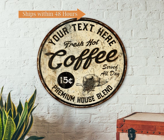 Personalized Fresh Hot Coffee Sign Coffee Bar Shop Cafe - Etsy