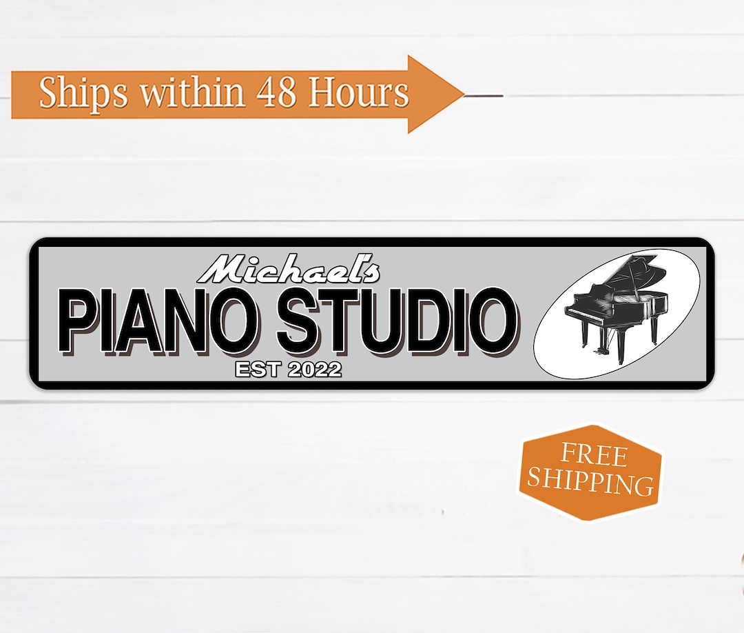 Custom Piano Studio Decor Sign, Music Studio Decor, Piano Sign, Band ...