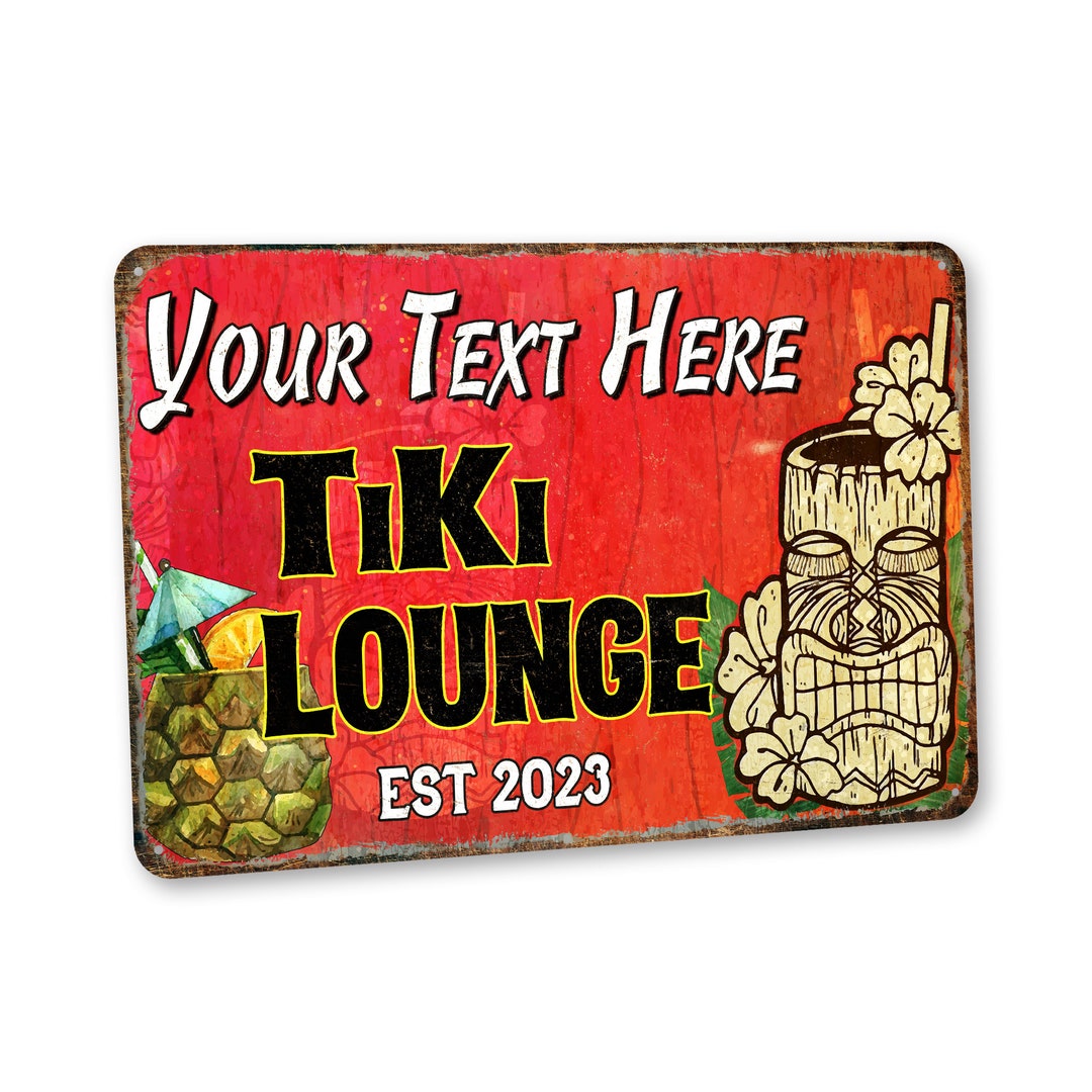 Tiki Lounge Sign Beach Sign Tiki Bar Custom Name Beach House Décor ...
