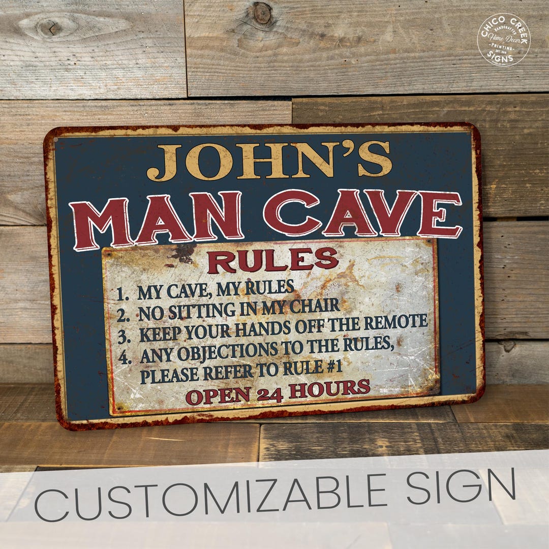 Personalized Man Cave Sign, Custom Sign, Man Cave Decor, Gift for Him ...