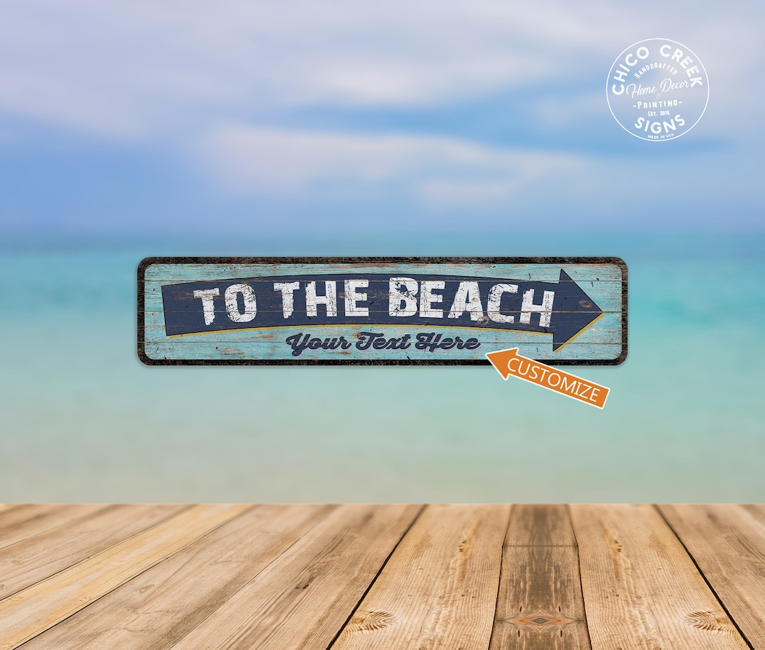Custom Beach Arrow Signs, Beach House Decor Sign, Beach Theme, Poolside ...