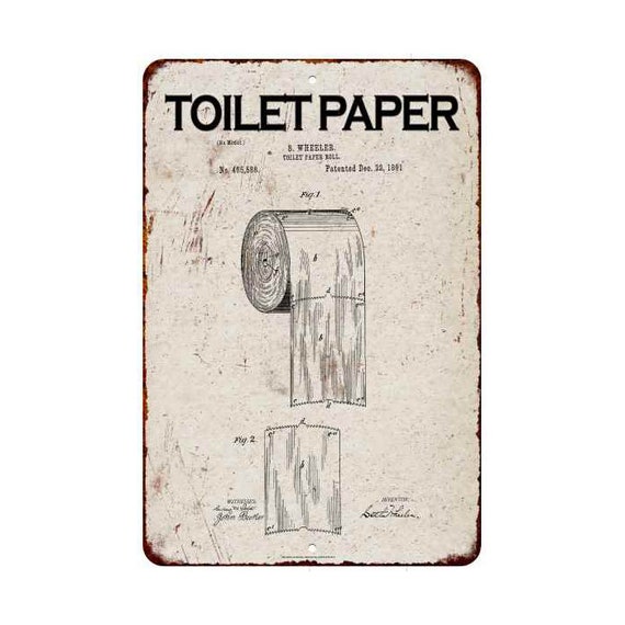 Toilet Paper Patent Sign Bathroom Sign Wash Room Decor - Etsy