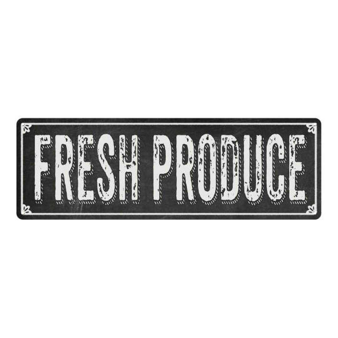 FRESH PRODUCE Sign, Chic Black Chalkboard Vegetable Fruit Sign, Vintage ...