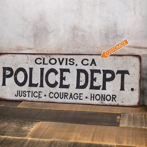 Custom Police Department Sign, Custom City, Custom State, Personalized ...