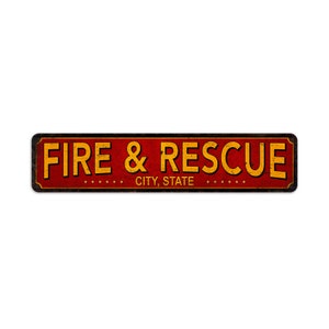 Custom Fire & Rescue Sign, Patriotic Decor, Gift for Fireman, Honor ...