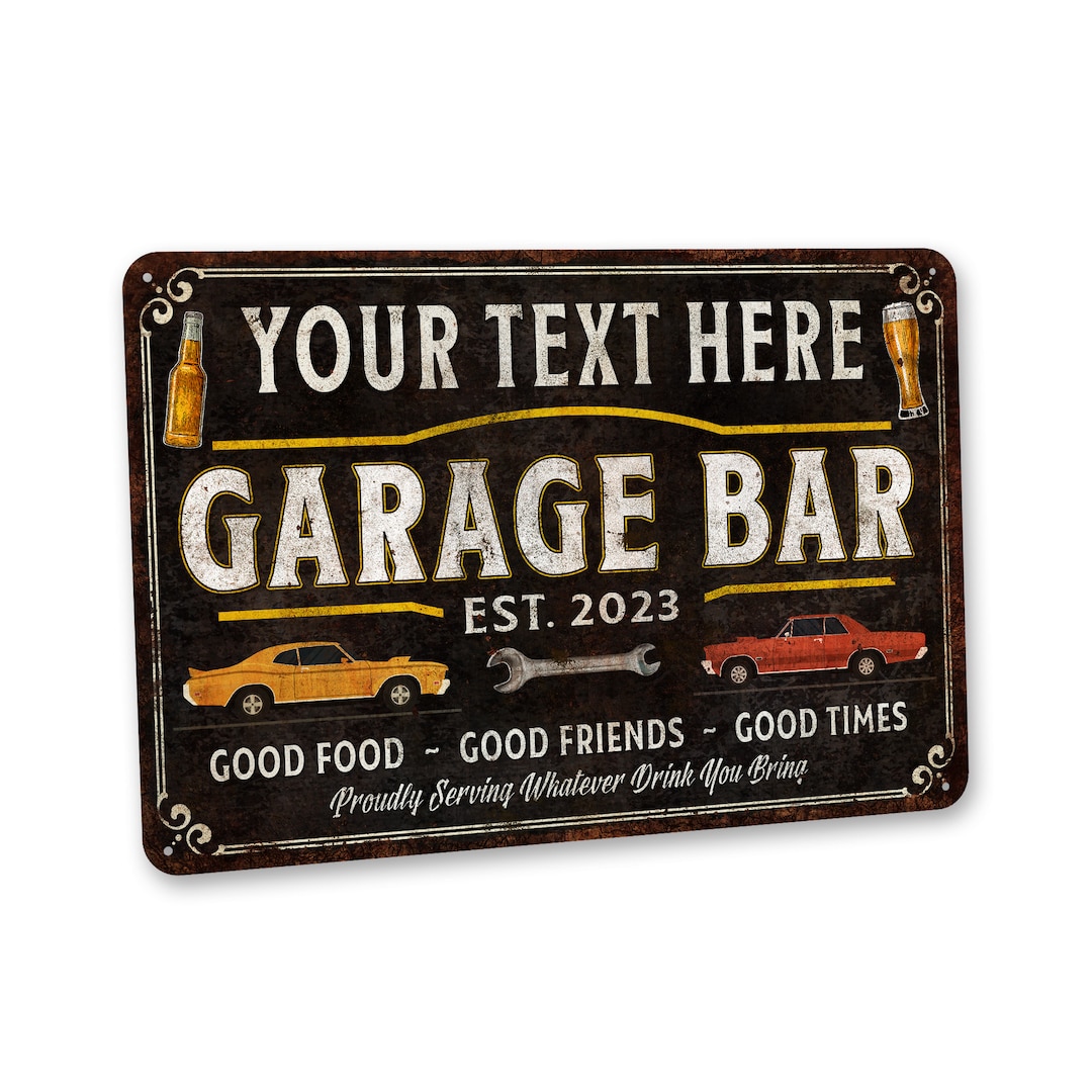 Personalized Garage Bar Sign, Custom Garage Decor, Home Bar Decor, Man ...