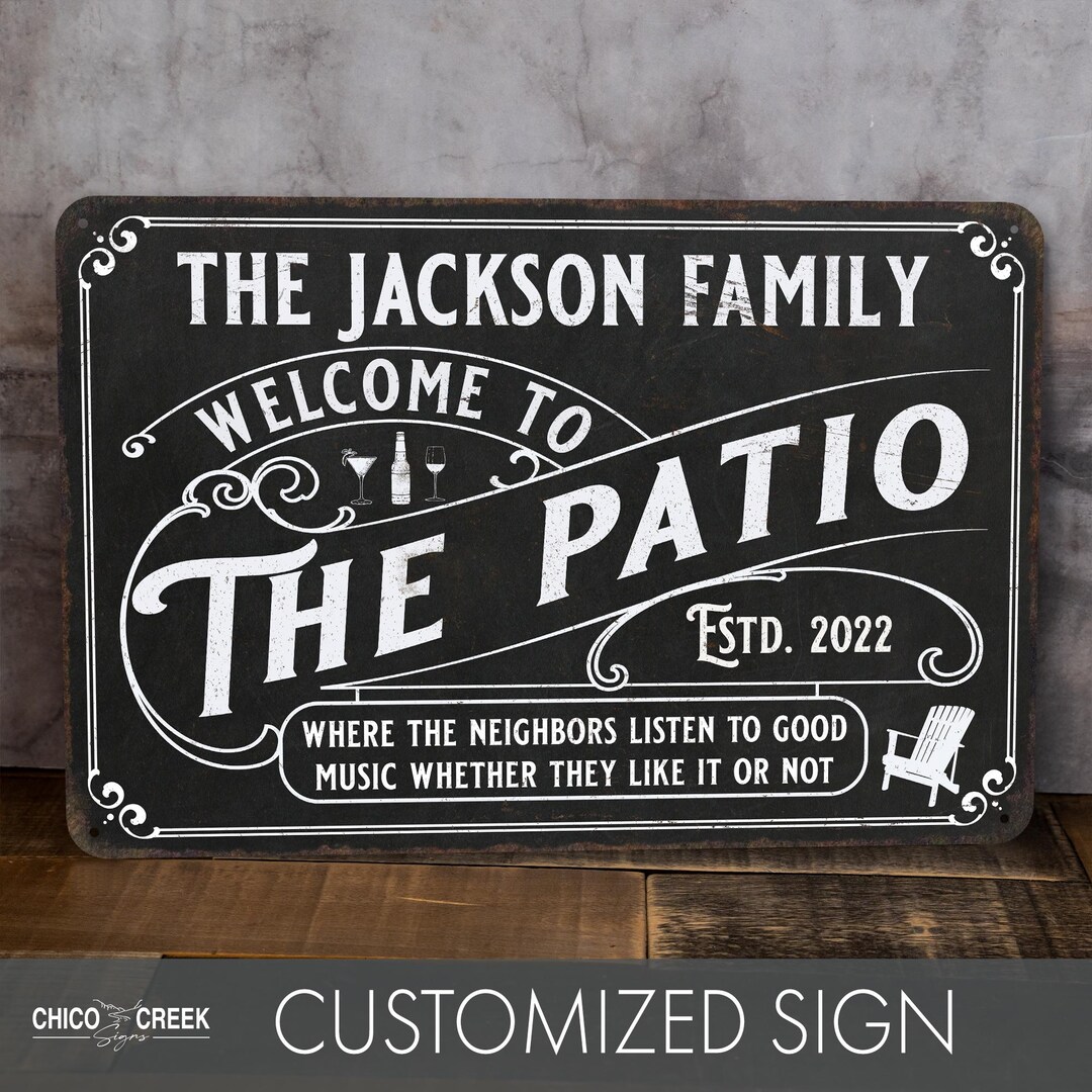 Personalized Patio Sign, Backyard BBQ Sign, Custom Home Decor ...