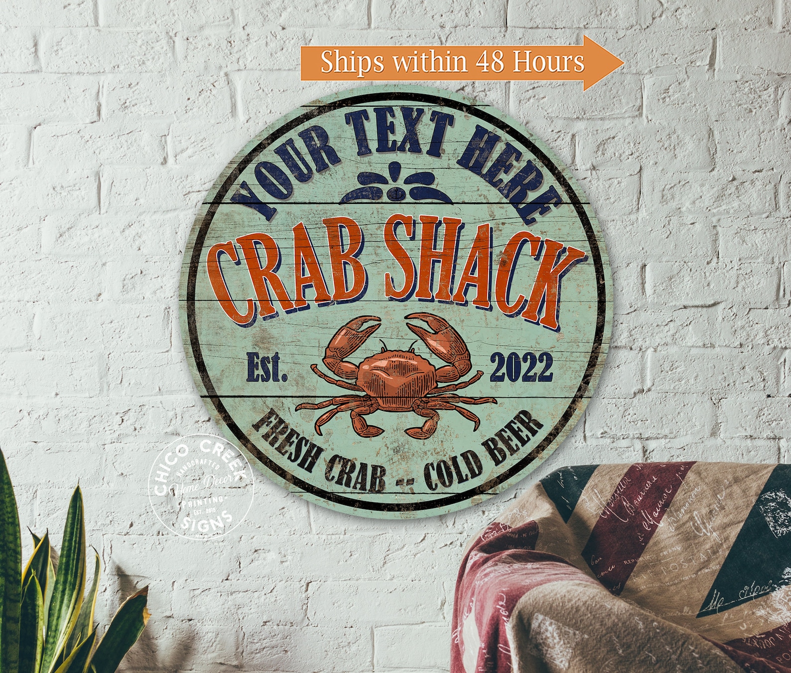 Personalized Crab Shack Sign, Seafood, Fish Lobster, Crab Leg, Kitchen ...