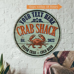 Personalized Crab Shack Sign, Seafood, Fish Lobster, Crab Leg, Kitchen ...