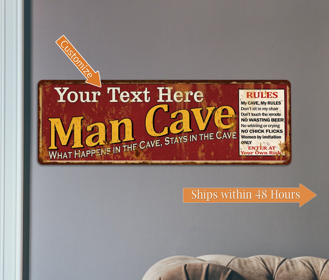 Personalized Man Cave Sign, Rustic Bar Decor - Etsy