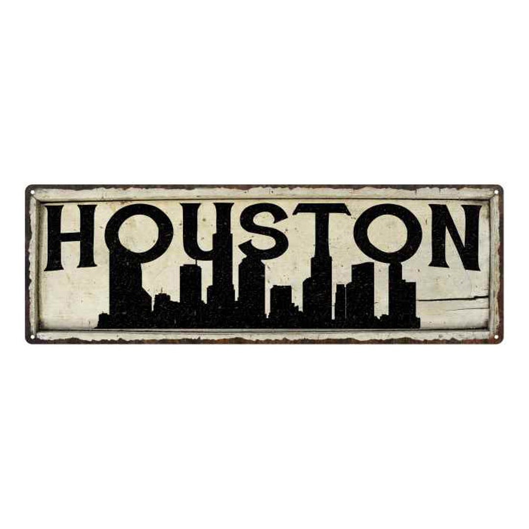 Houston Cirty Sign, City Sky Line Silouette Decor, Houston Texas Sign ...