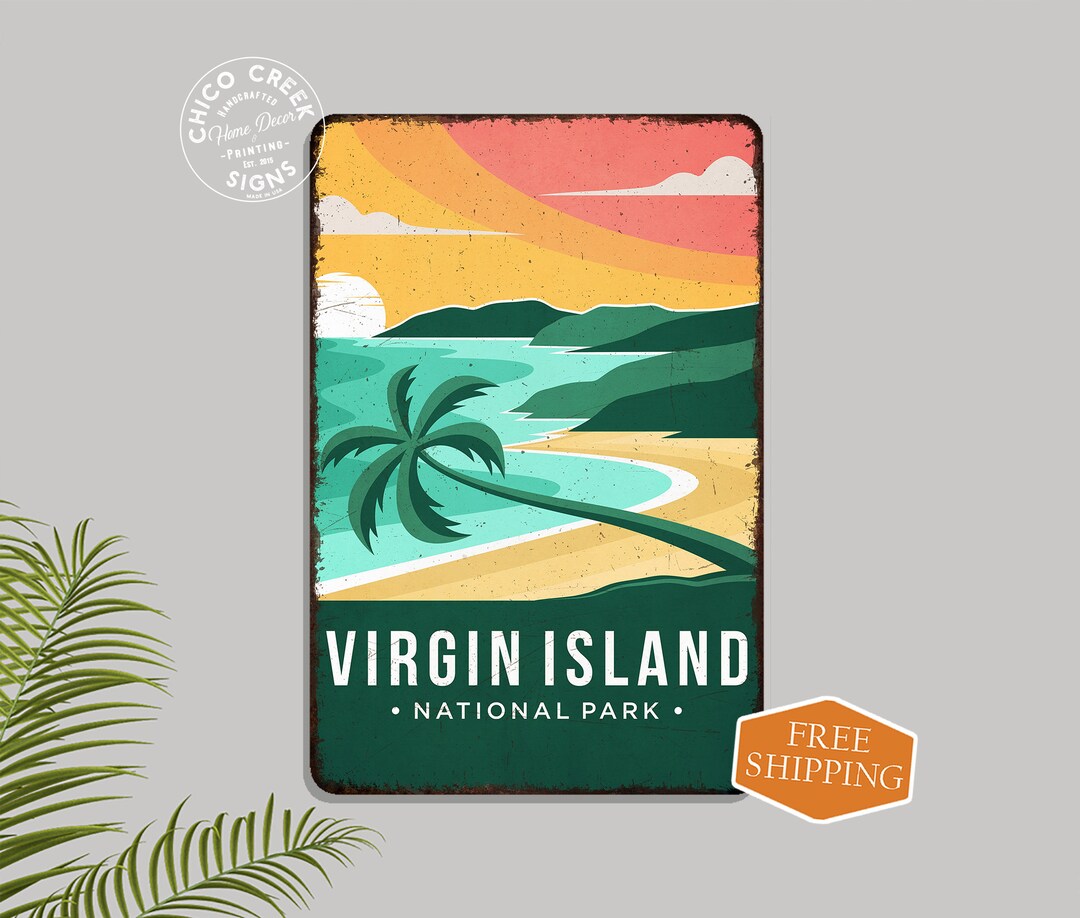 Virgin Islands National Park Sign, Rustic Looking Wall Decor, Cabin ...