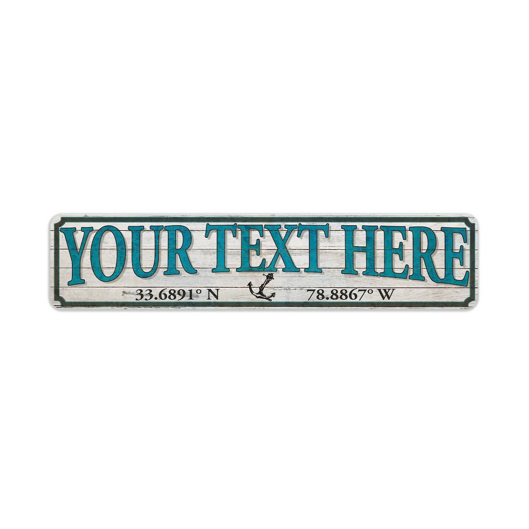 Custom Beach Coordinates Sign, Beach Home Family Decor, Beach Theme ...