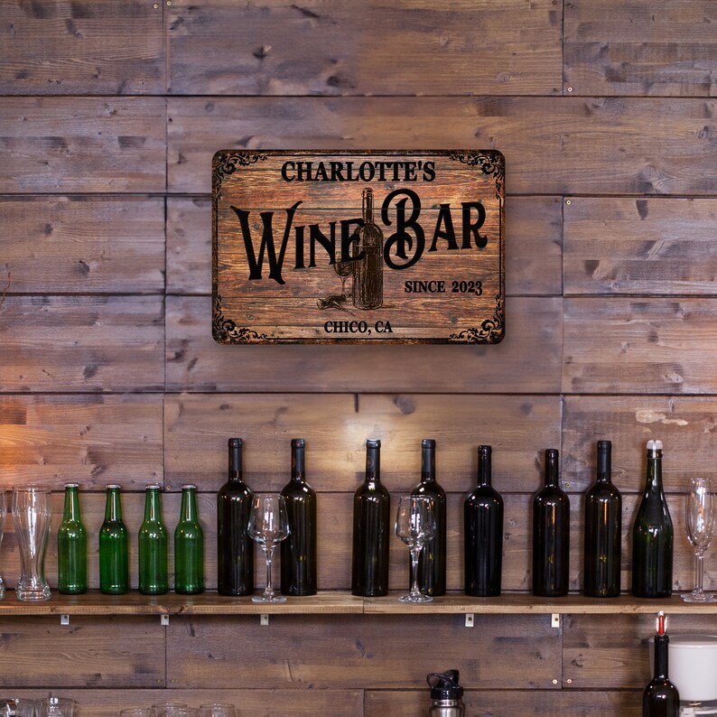 Wine Bar Sign, Personalized Signs, Wine Gifts, Wine Bar Decor, Custom ...