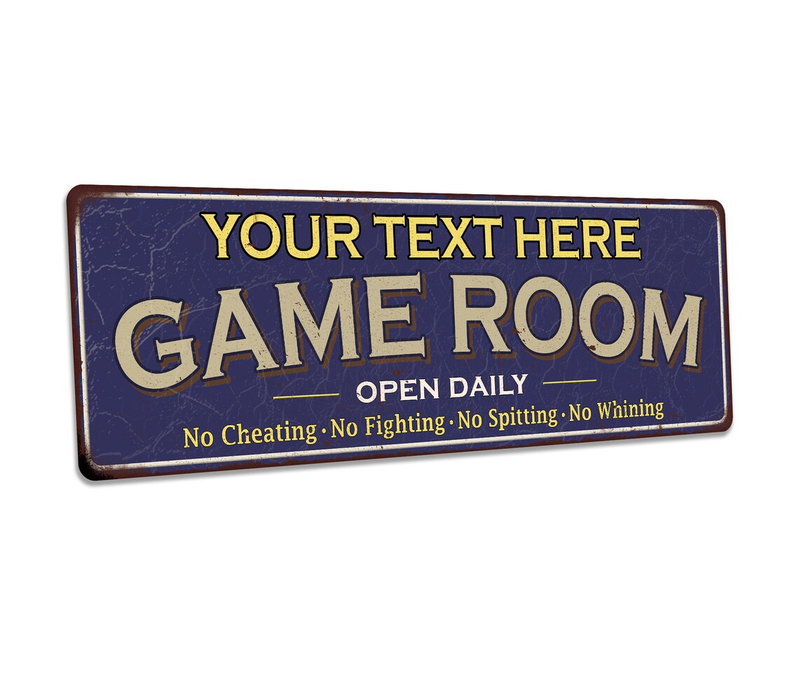 Personalized Game Room Sign Rec Room Card Room Billiard Room - Etsy
