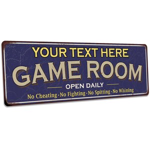 Personalized Game Room Sign Rec Room Card Room Billiard Room Family Man ...
