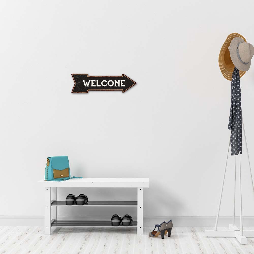 Welcome Sign Welcome Arrow Right Sign Vintage Looking - Etsy
