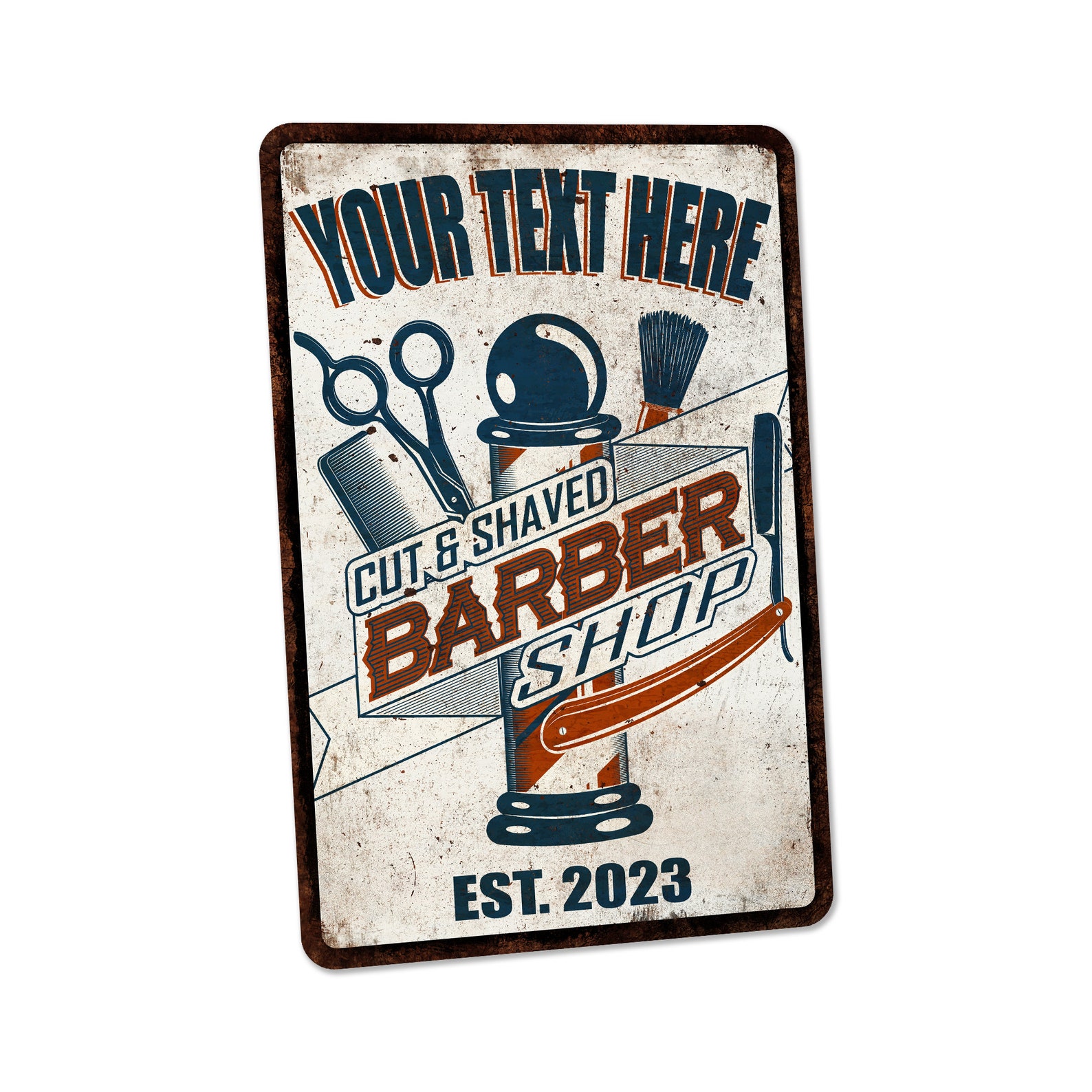 Custom Barber Shop Sign Barber Pole Sign Shave Cut Haircut Sign Hair ...