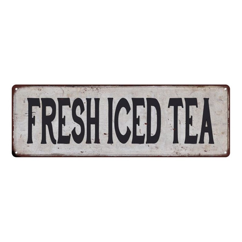 FRESH ICED TEA Sign Vintage Look Rustic Tea Sign Chic Retro - Etsy