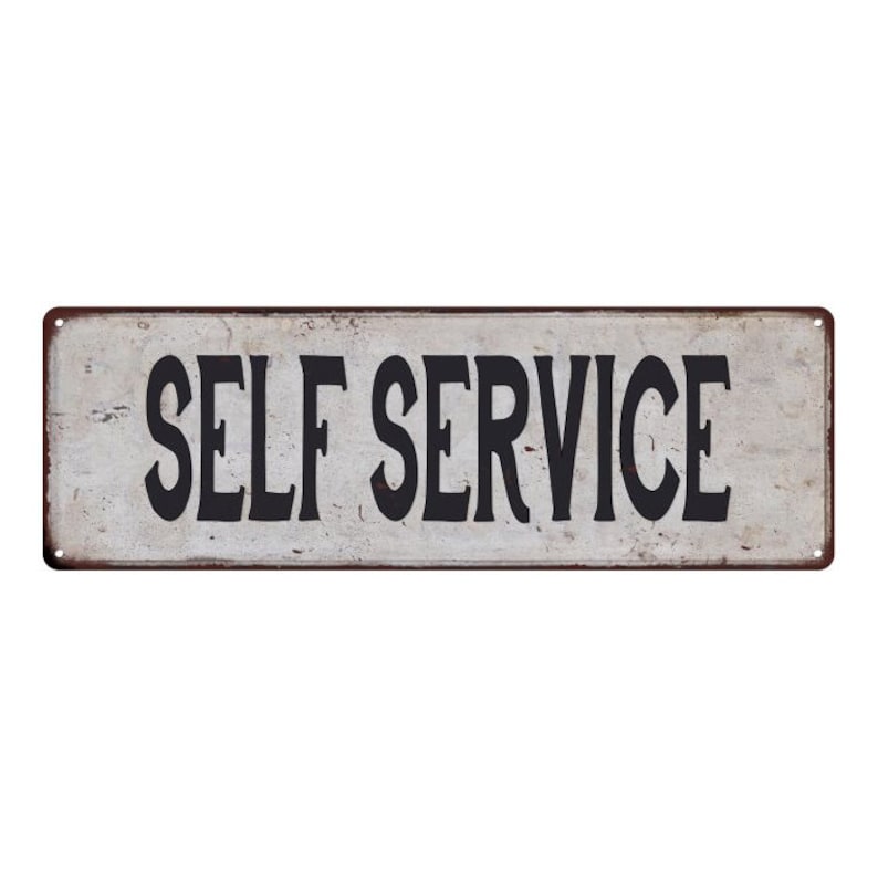 SELF SERVICE Sign, Business Sign, Shop Decor, Vintage Look Rustic Sign ...