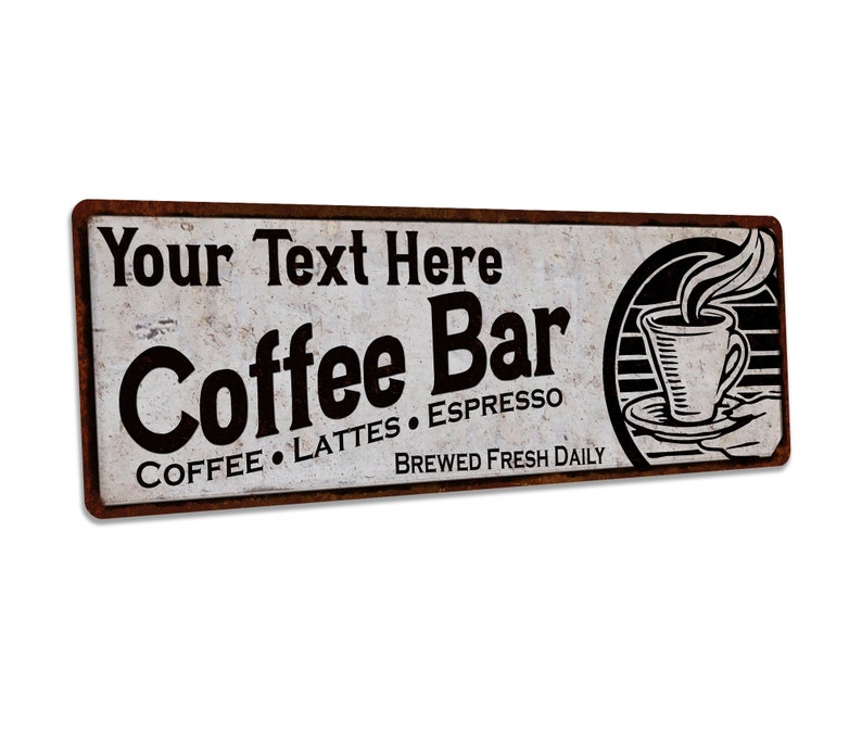 Personalized Coffee Bar Sign, Cafe Wall Decor, Kitchen Shop Nook ...