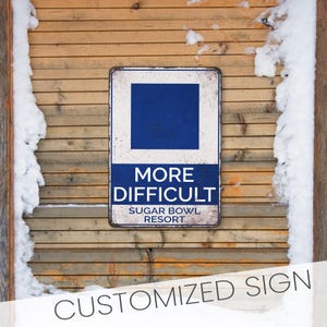 Custom Ski Resort Sign, Resort Ski Trail Sign, Customized Ski Trail ...
