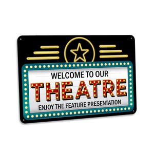 Welcome to Our Theater Sign, Movie Room Sign, Movie Theater Sign ...