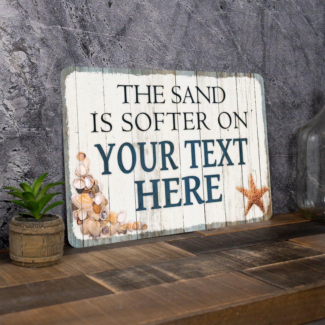 Personalized Sand is Softer Beach Sign Surf Shop Home Decor Ocean ...