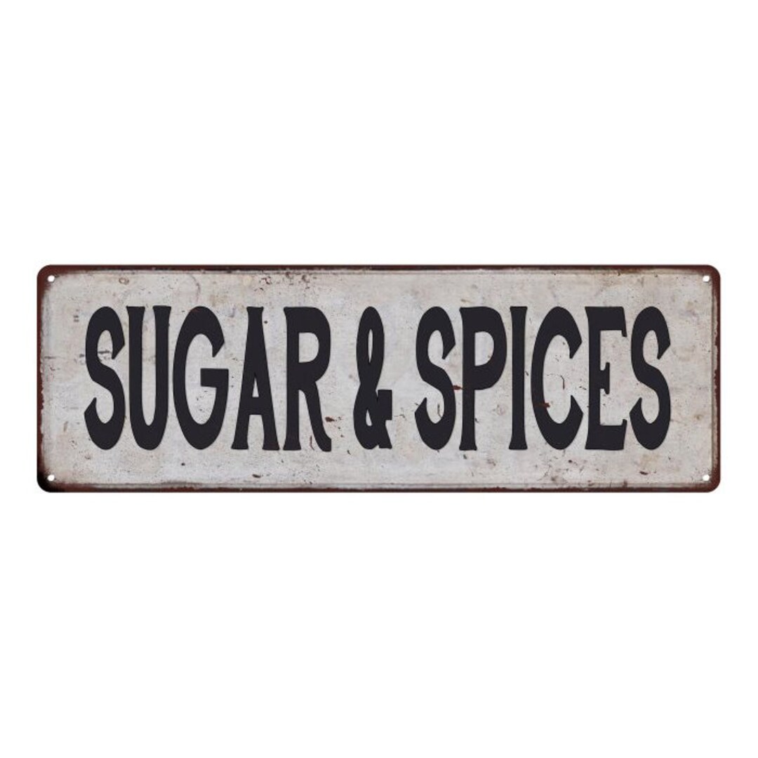 SUGAR & SPICES Sign, Sugar and Spice Kitchen Vintage Looking Rustic ...