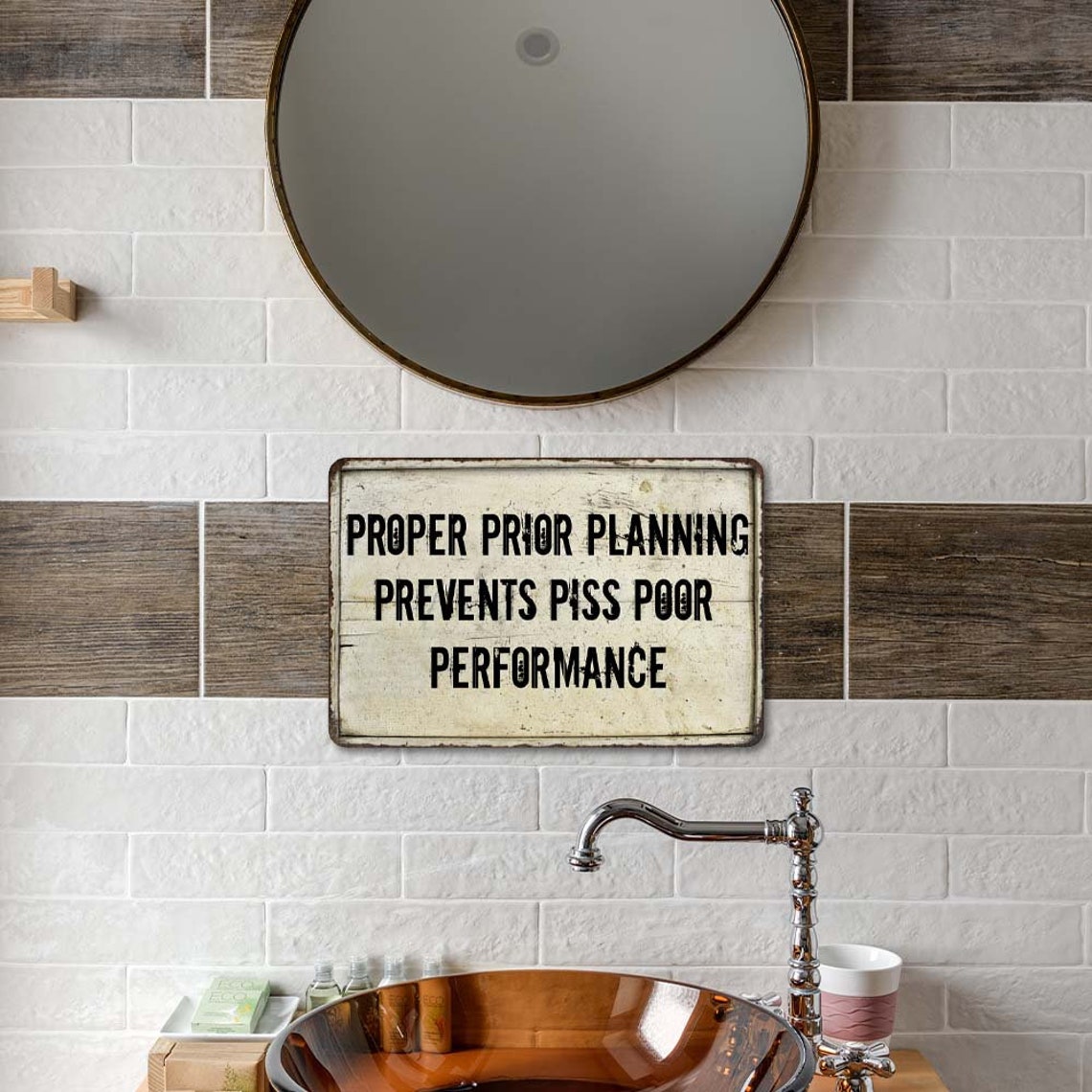Funny Alliteration Sign Proper Prior Planning Prevents Piss - Etsy