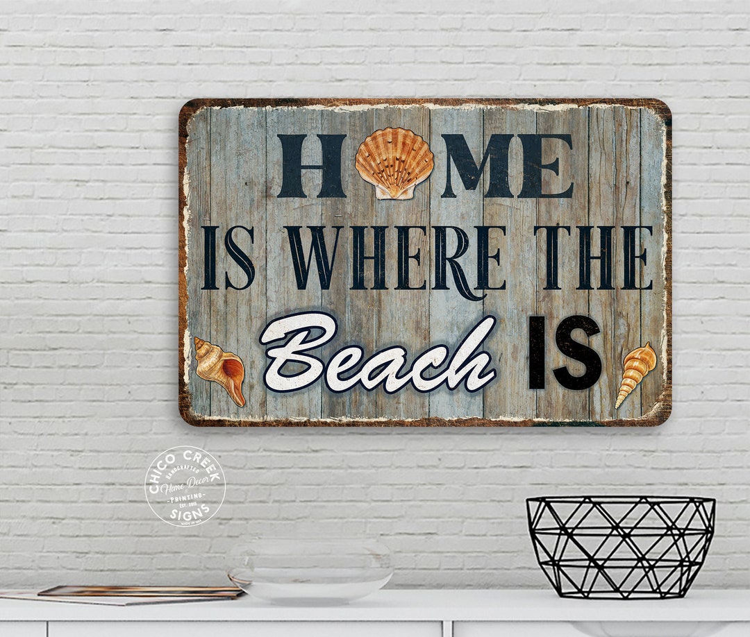 Home is Where the Beach is Sign, Beach House Decor, Vacation House Sign ...