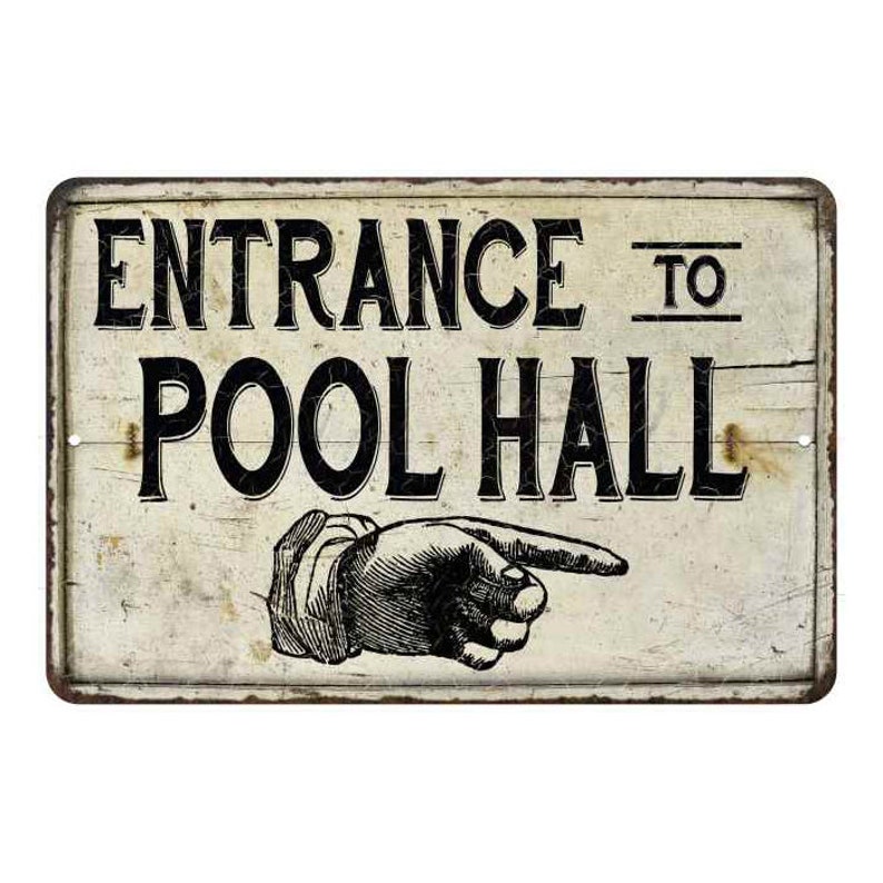 Entrance to Pool Hall Sign Pool Room Billiards Decor Vintage - Etsy