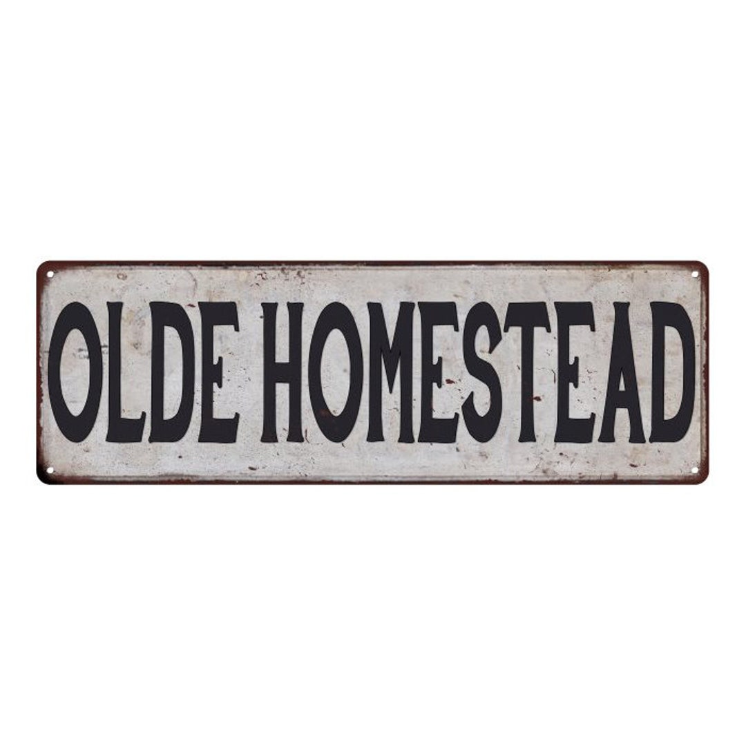 OLDE HOMESTEAD Sign, Vintage Looking Rustic Home Decor, Chic Retro ...