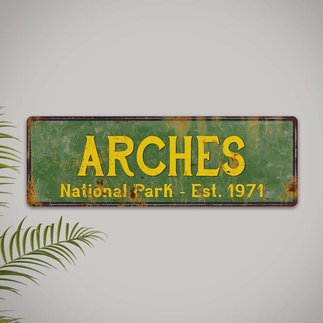 Arches Sign, Arches National Park Rustic Sign, Cabin RV Wall Decor ...