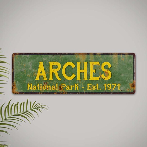 Arches Sign Arches National Park Rustic Sign Cabin RV Wall - Etsy