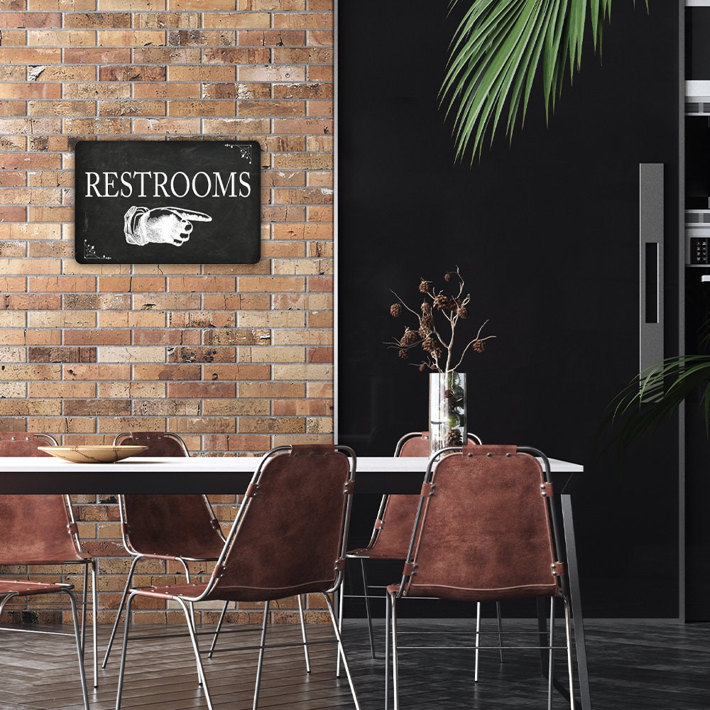 Restrooms Right Arrow Sign Restaurant Sign Cafe Diner Wall - Etsy