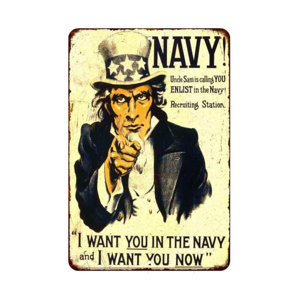 US NAVY Sign Uncle Sam Wants You Poster Vintage Looking - Etsy