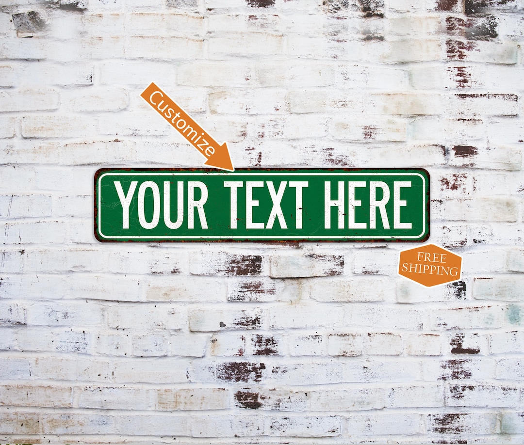 Personalized Green Street Sign, Custom Your Name Road Street Way Lane ...