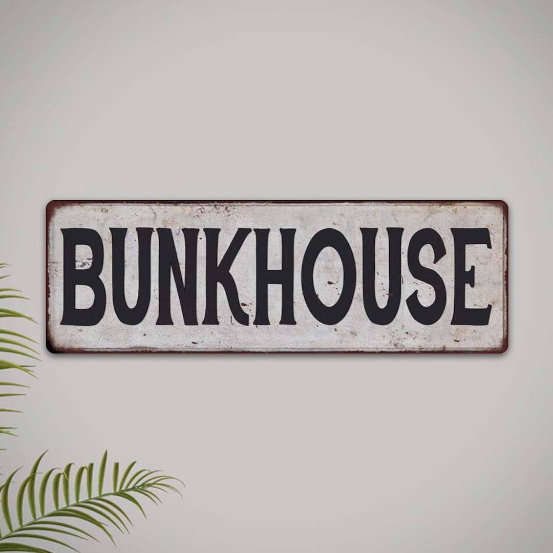 BUNKHOUSE Sign, Vintage Look Rustic Bedroom Sign, Chic Retro Looking ...