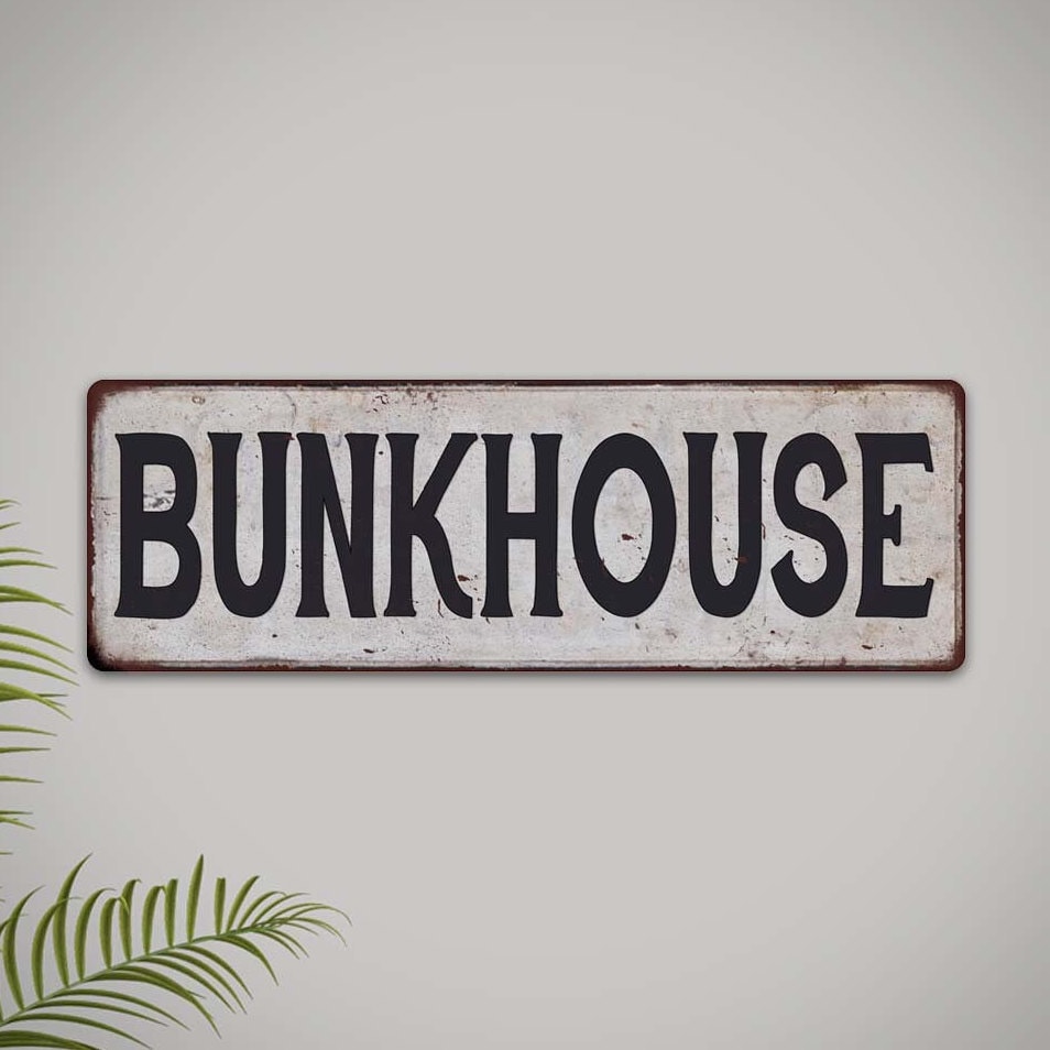 BUNKHOUSE Sign Vintage Look Rustic Bedroom Sign Chic Retro - Etsy