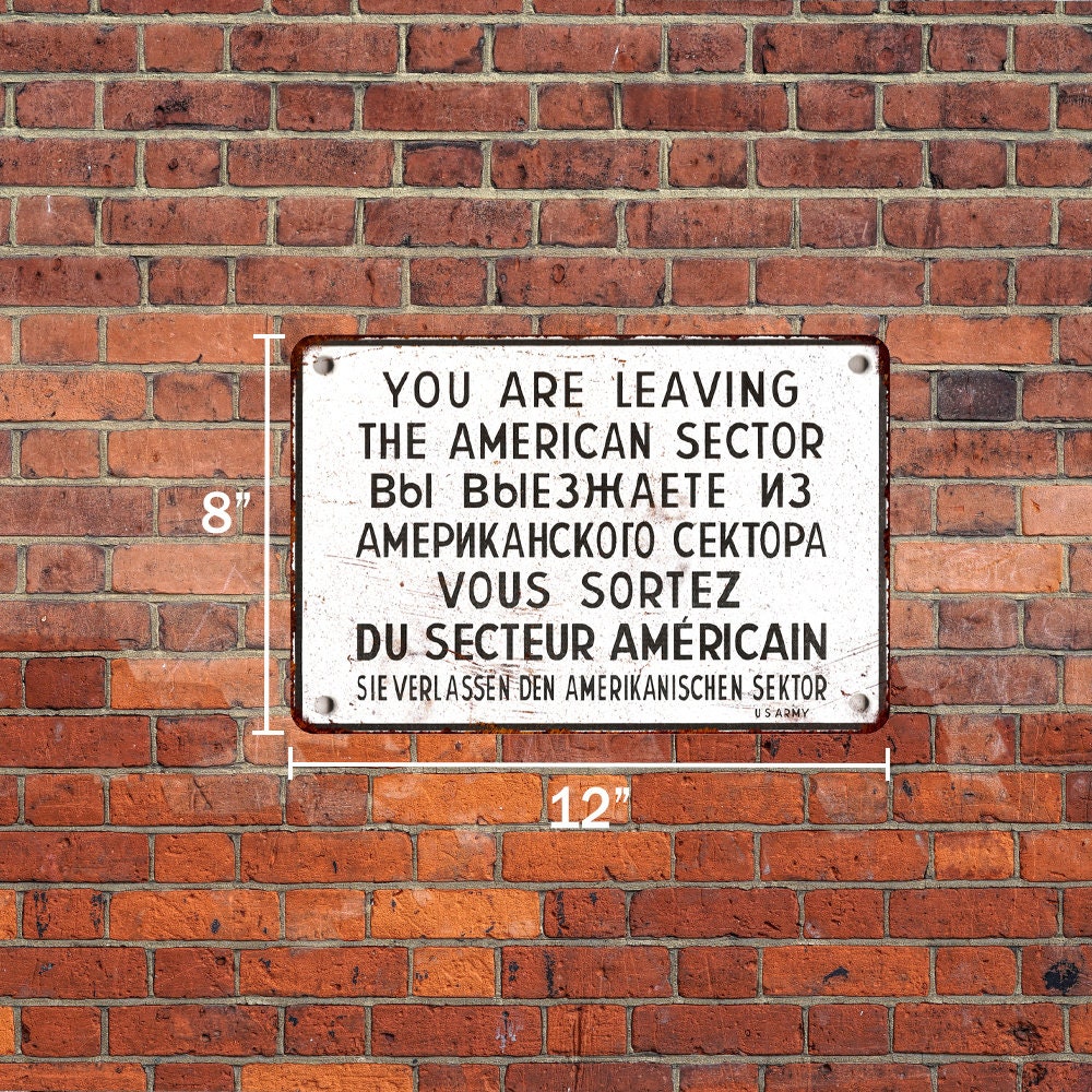 WWII Sign You are Leaving American Sector Vintage Decor Berlin | Etsy