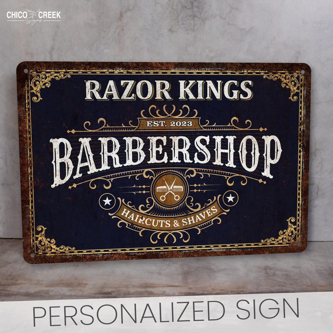 Custom Barbershop Sign, Custom Salon Sign, Gift for Him, Hairdresser ...