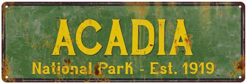 Acadia Sign Acadia National Park Rustic Sign Cabin RV Wall - Etsy