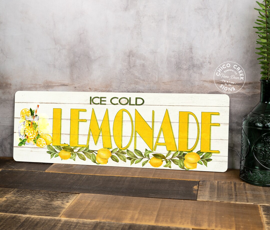 Ice Cold Lemonade Sign Farm Stand Farmers Market Fruit Garden ...