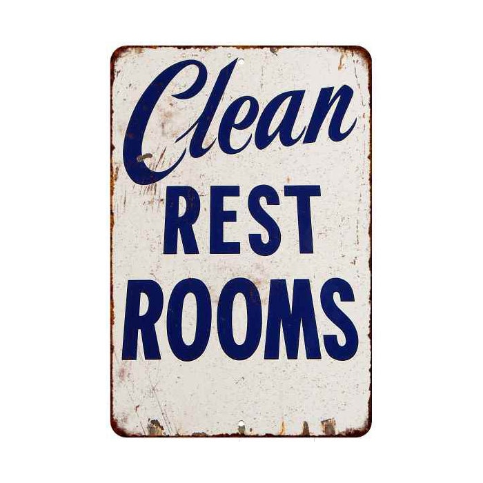 Clean Rest Rooms Sign Bathroom Sign Restroom Decor Vintage - Etsy